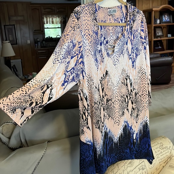 JM Collection | Tops | Jm Collection Woman Beautiful Peach Blue Blouse ...